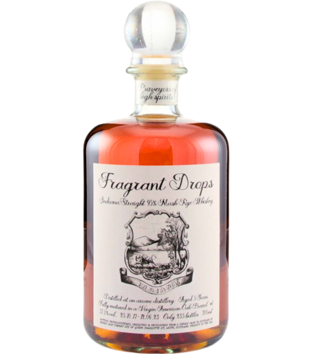Indiana Rye 5 Year Old Whiskey, Virgin American Oak Matured, Fragrant ...